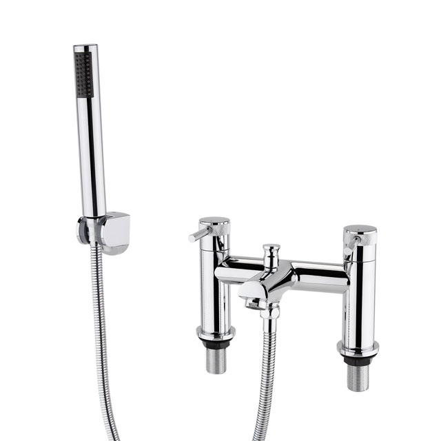 Contemporary Bath Shower Mixer with Shower Kit - Chrome