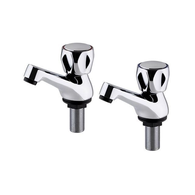 Pair Base Basin Taps Chrome