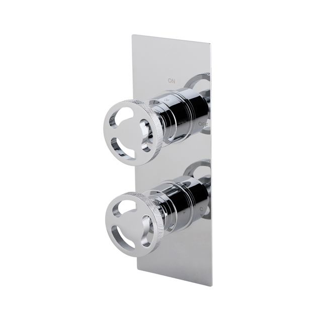 Industrial Handle Twin Square Concealed Shower Thermostatic Valve With ...