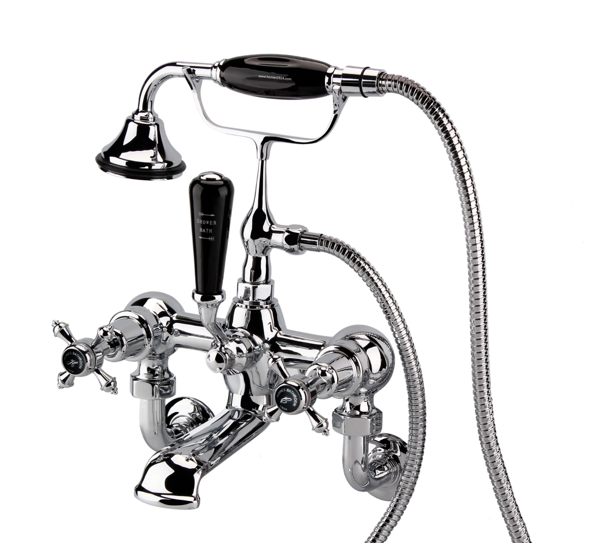 Traditional wall mounted bath tap with shower whole brass tap with ...