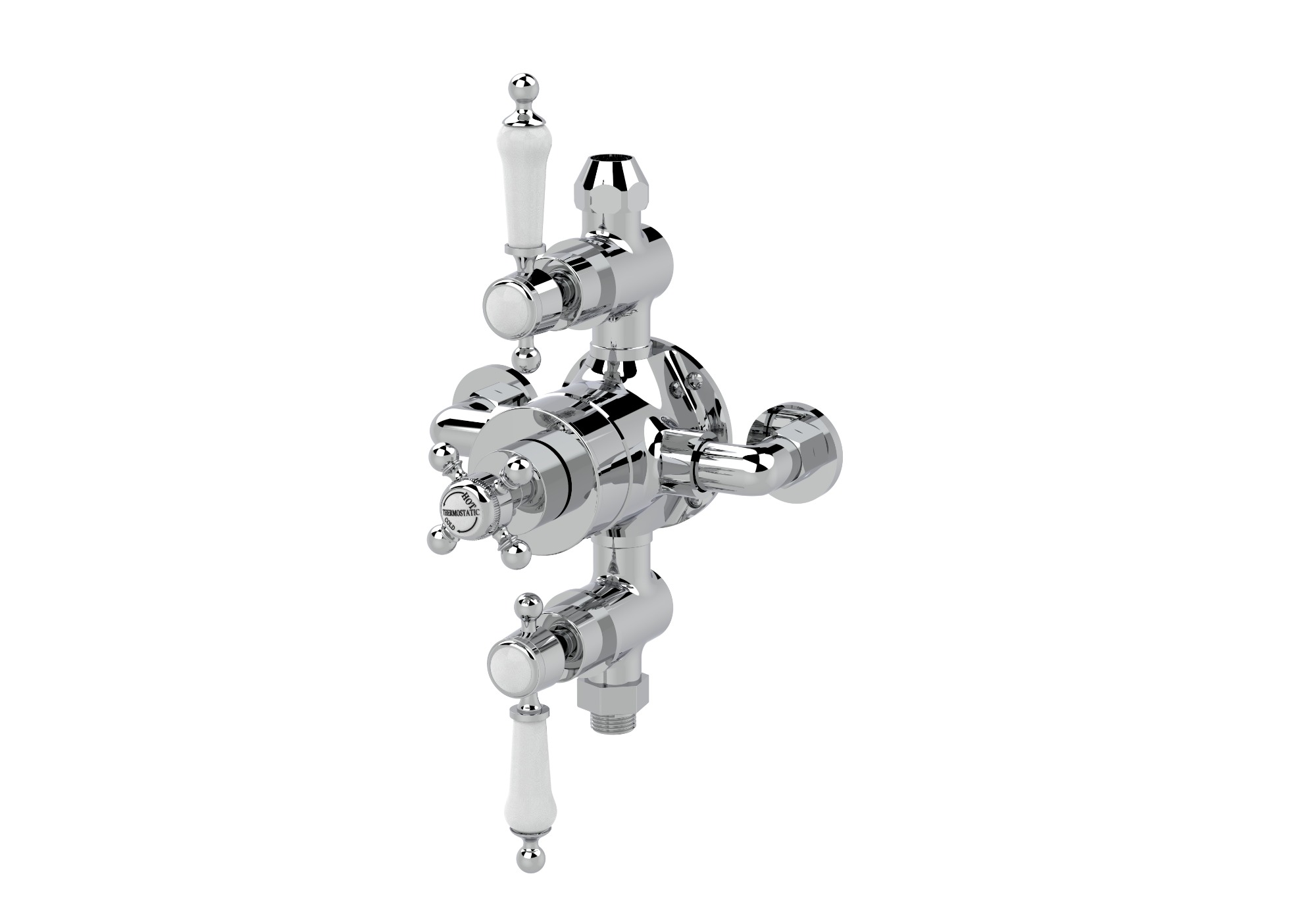 Traditional Twin Exposed Shower Thermostatic Valve